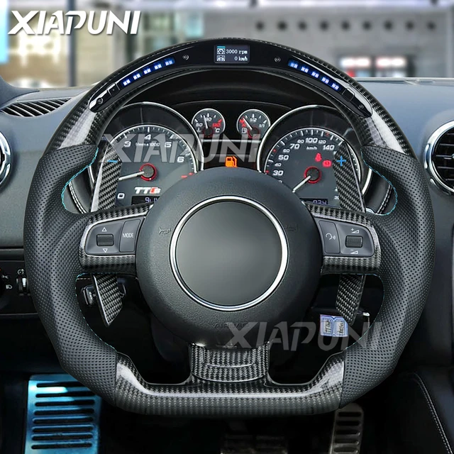 LED Carbon Fiber Steering Wheel For Audi R8 TTS TT 2007-2016 Paddle ...