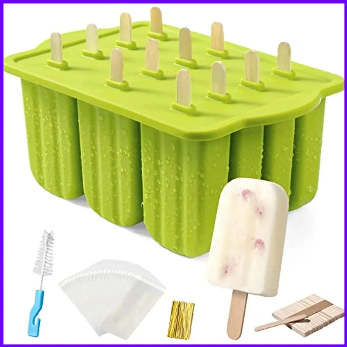 Food-Grade-Silicone-Picol-Maker-Moldes-Moldes-de-sorvete-50-Picol ...