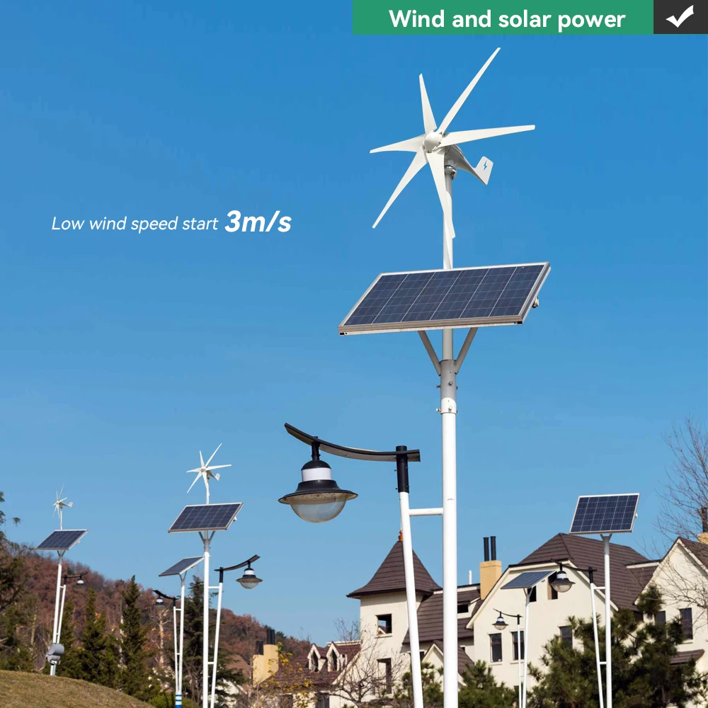 Free Energy Wind Turbine Generator 3000w 12v 24v 48v 6 Blades With MPPT ...