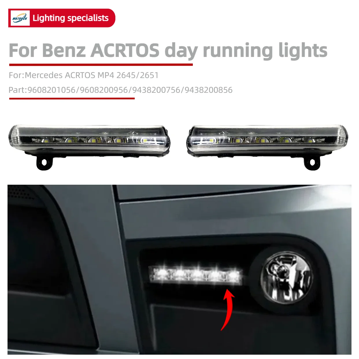 Suitable-for-Actros-line-LED-day-lights-Benz-truck-heavy-card-MP4 ...