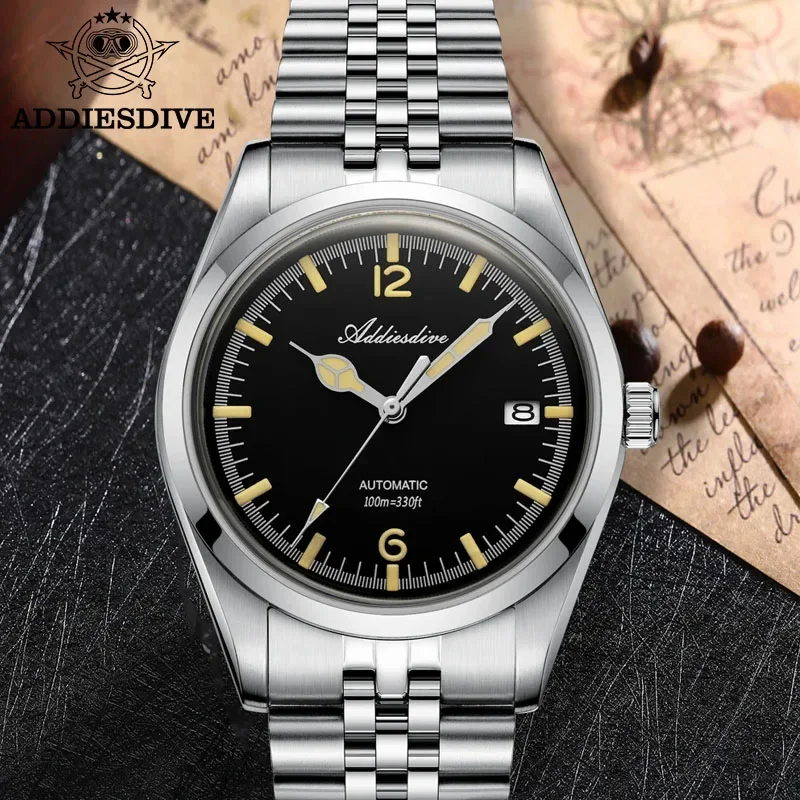 ADDIESDIVE 39mm Watches For Men Calendar Display 100m Waterproof Super ...