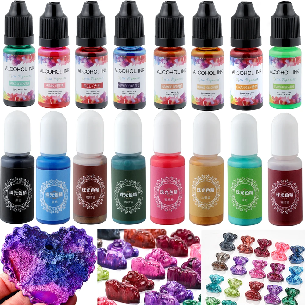 24-Colors-10-15ml-Art-Ink-Alcohol-Resin-Pigment-Liquid-Colorant-Dye-Ink ...