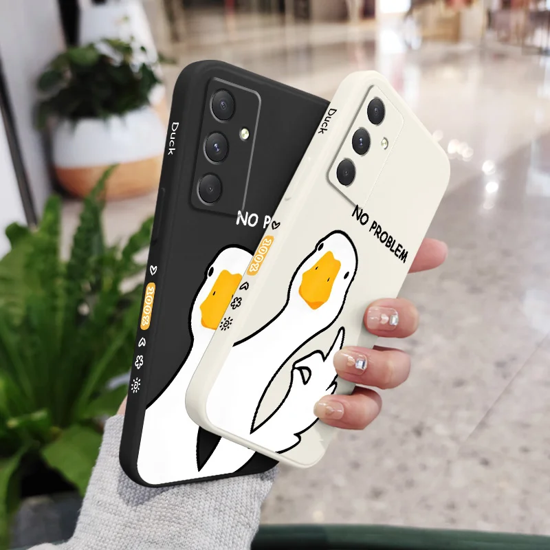 Adorable Hello Duck Phone Case Cover for Samsung A14 4G(5G) (Black)