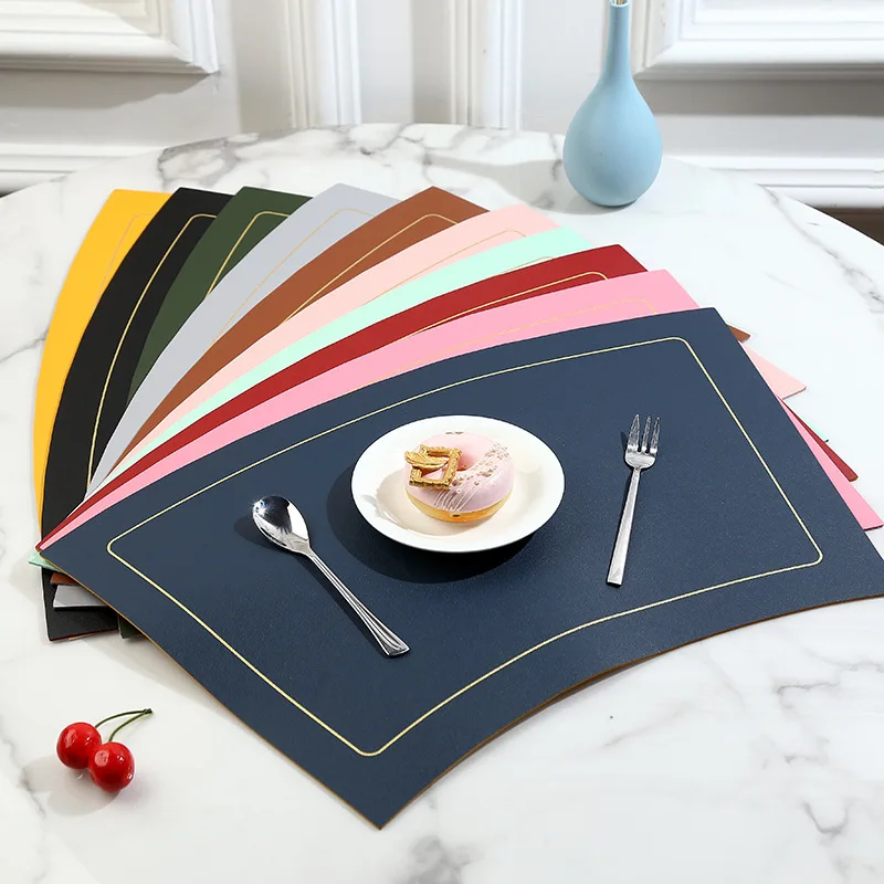 New-Chinese-Restaurant-Hotel-Round-Table-Leather-Western-Placemat ...