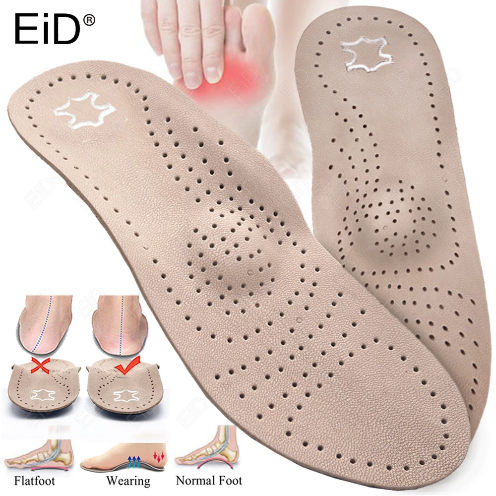 EiD Genuine Leather Orthotic Insole Orthopedic Flat Foot Health Sole ...
