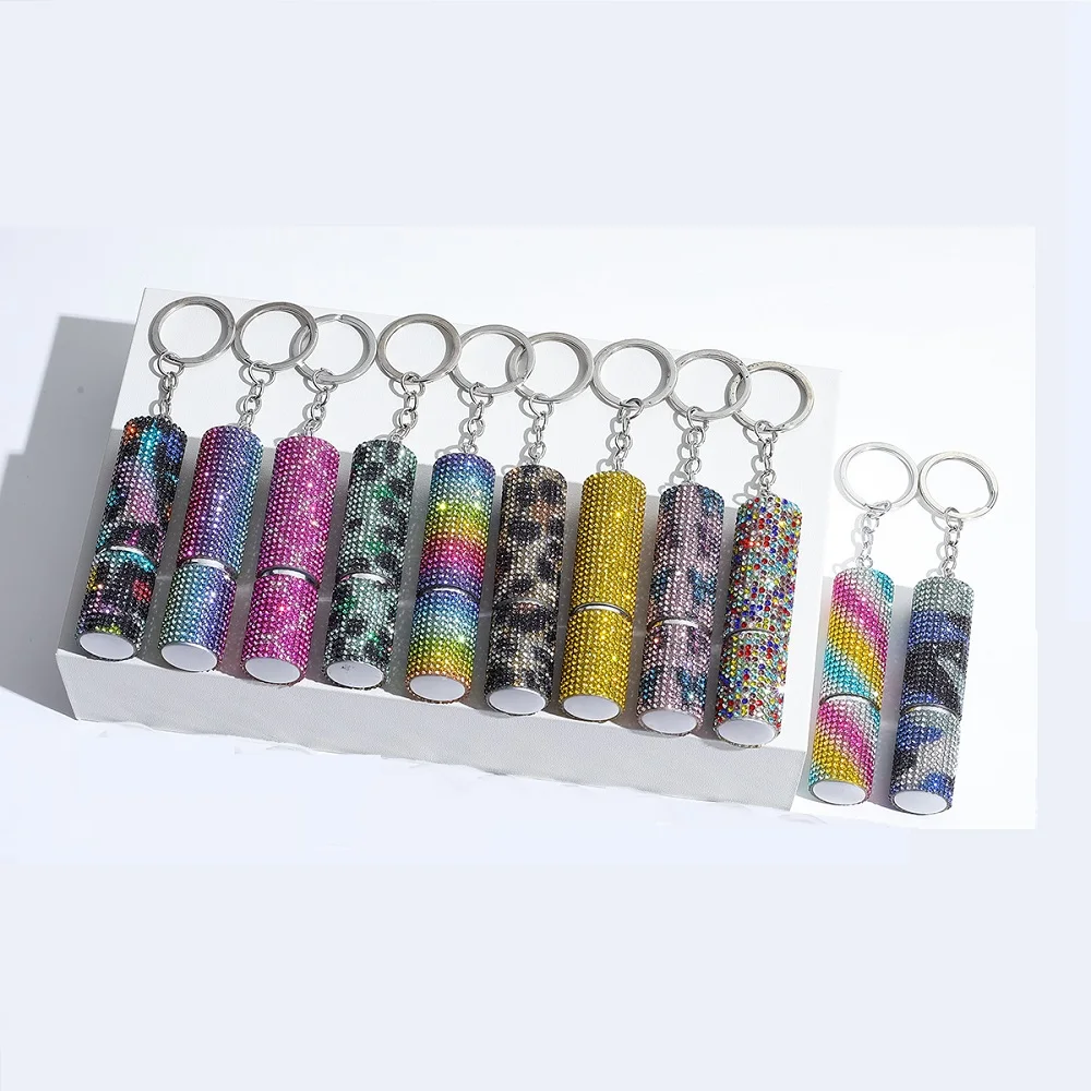 10ml-Crystal-Shiny-Rhinestone-Empty-Perfume-Bottle-Keyring-Spray-Liquid ...