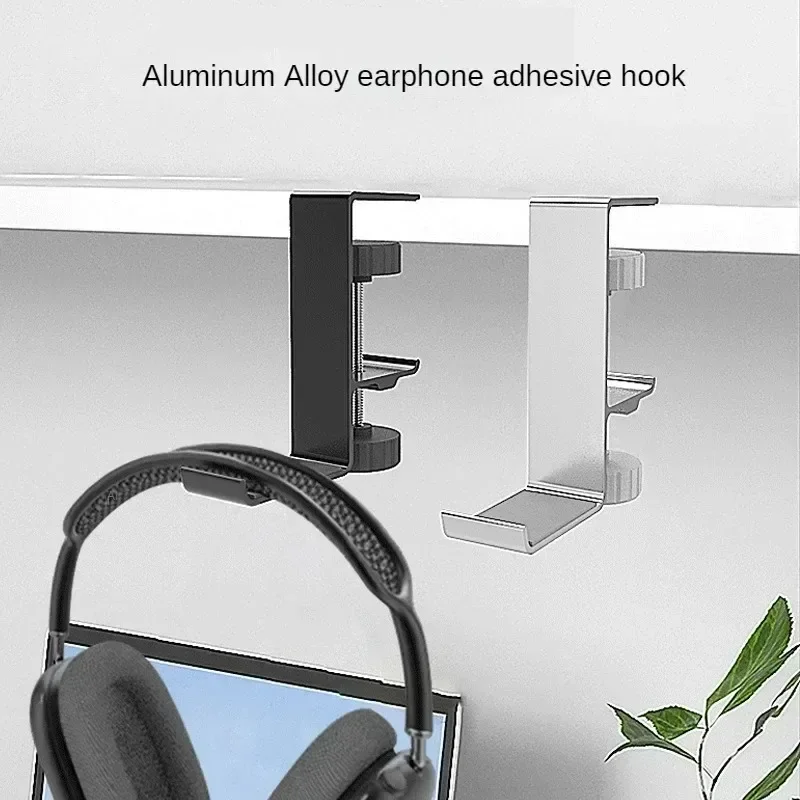 Metal-Earphone-Holder-Hook-Under-Desk-Headphone-Stand-Headset-Hanger ...