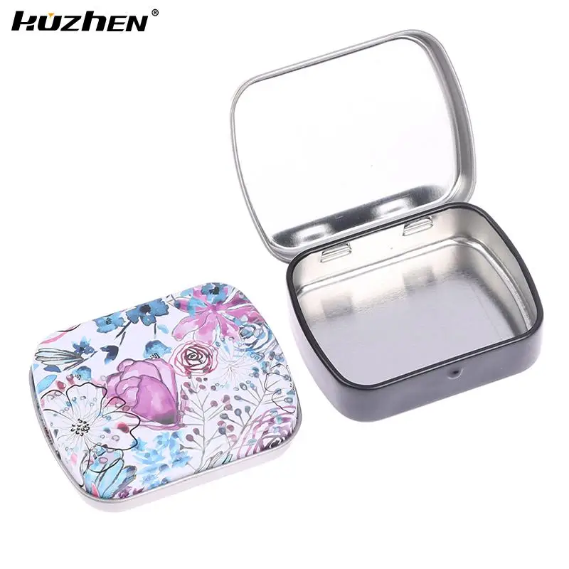 1pc Survival Kit Tin Pill Case Small Empty Metal Tin Flip Storage Box ...