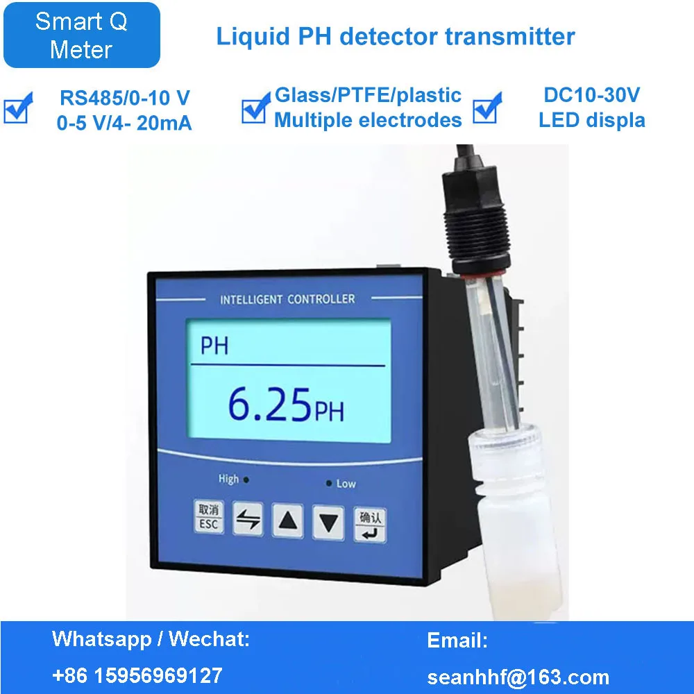 Online-pH-meter-industrial-electrode-probe-controller-acid-test-sewage ...