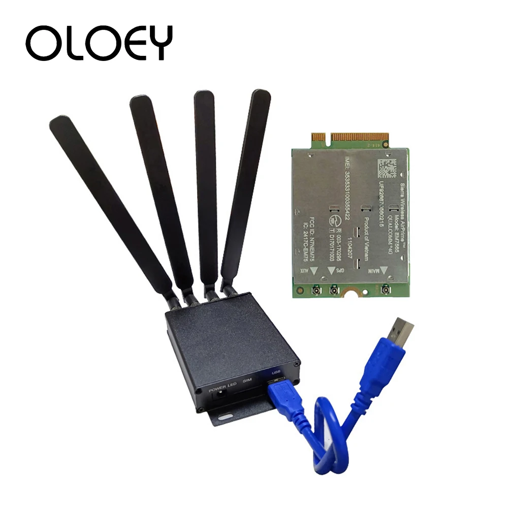 M.2 to USB3.0 5G Module Case + Sierra wireless EM7565 4G LTE module CAT ...