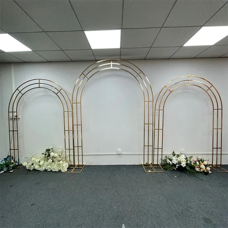 Gold-Plated-Wedding-Arch-Birthday-Party-Stage-Decoration-Arc-Screen ...
