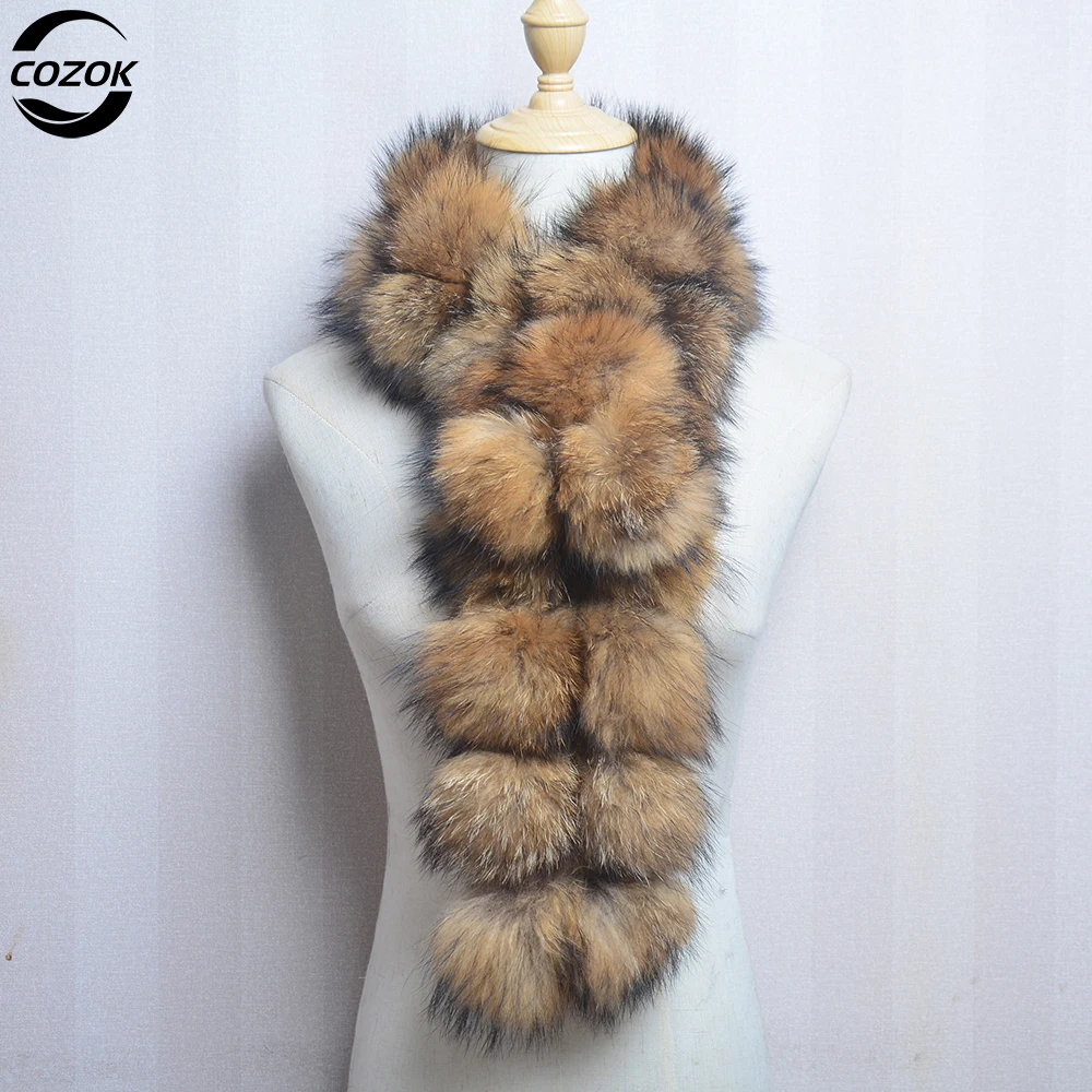 New-Women-Winter-100-Real-Fox-Fur-Scarf-Outdoor-Keep-Warm-Thick-Natural ...