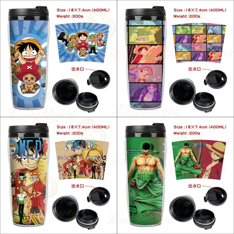 One-Piece-Cartoon-Water-Bottle-400ml-High-Capacity-Anime-Pattern ...