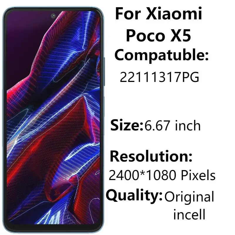Original-AMOLED-6-67-polegada-Para-Xiaomi-Poco-X5-22111317PG-Display ...