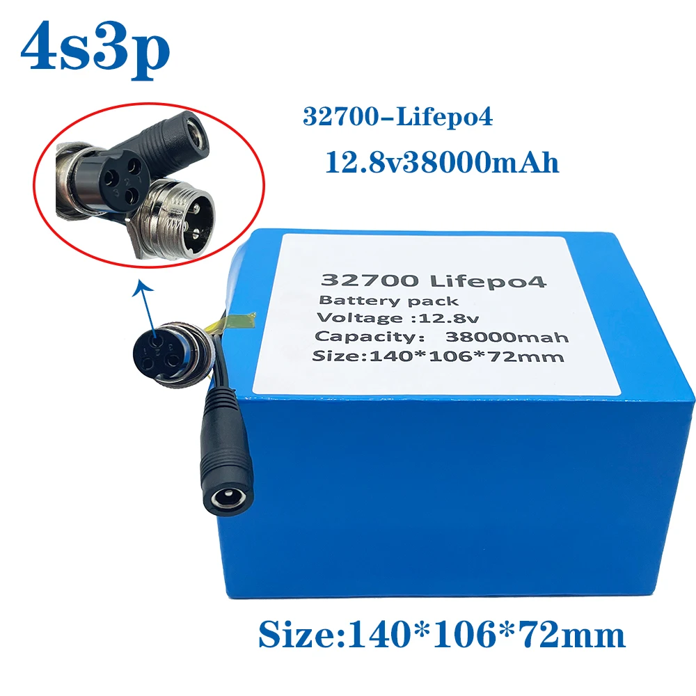 32700 Lifepo4 Battery Pack 4s3p 12.8v 38ah 4s 40a 100a Balanced Bms For ...