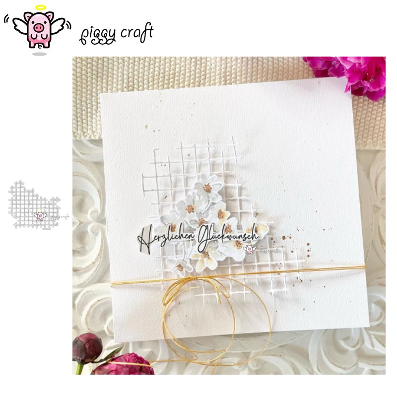 Piggy Craft metal cutting dies cut die mold Grid decoration Scrapbook ...