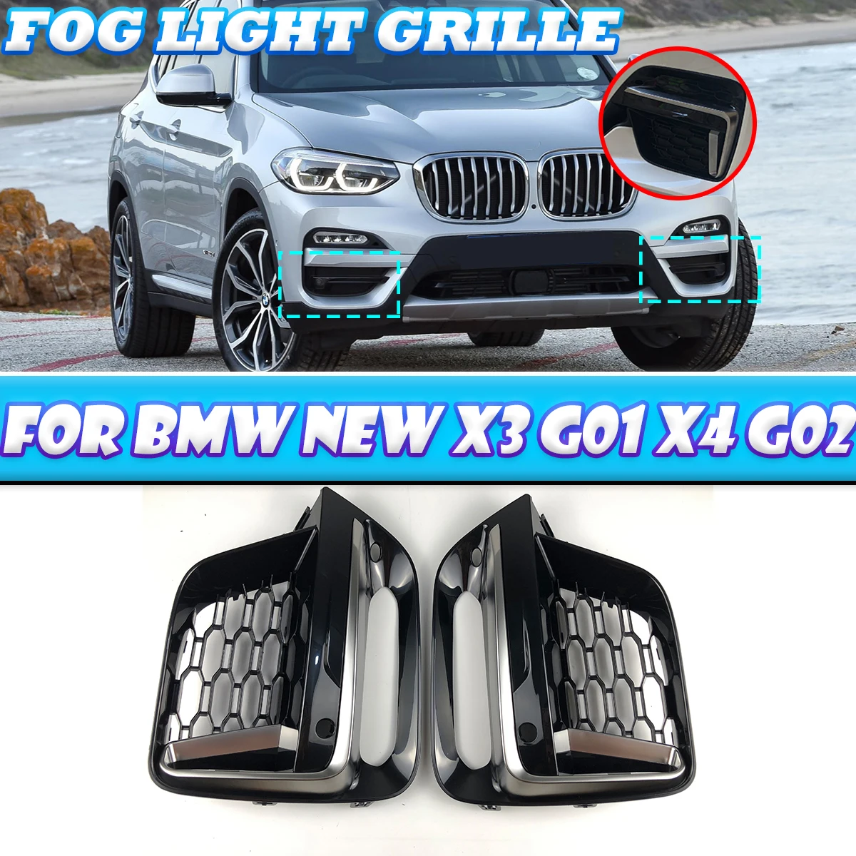 2018-2019-2020-Frame-Trim-Protector-Exterior-CoverFront-Fog-Light ...