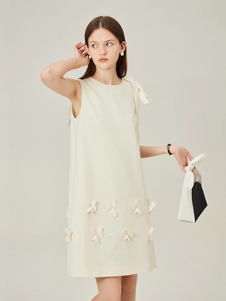 FSLE-Women-Sleeveless-Knee-Length-Dress-Black-Loose-Polyester-Dress ...