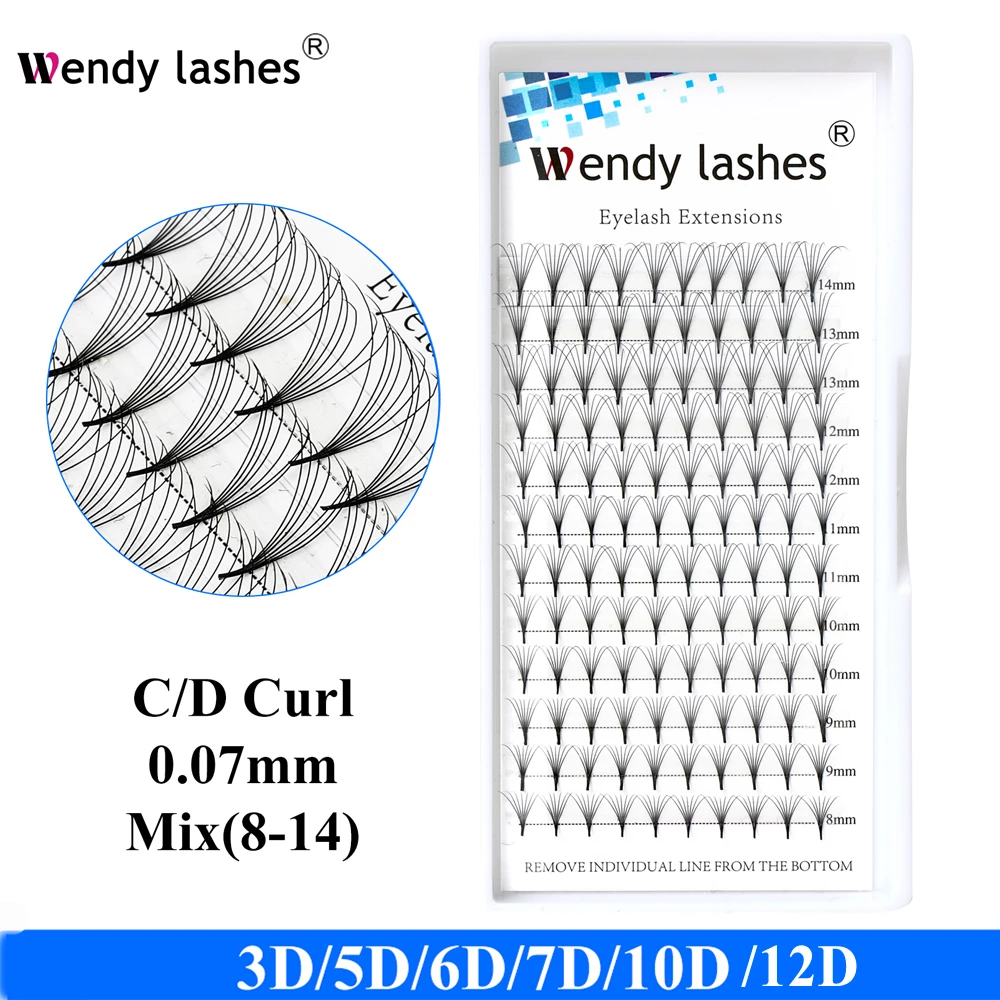 Premade Volume Fans Eyelash Extension 12d Sharp Narrow Stem Fan Lash ...