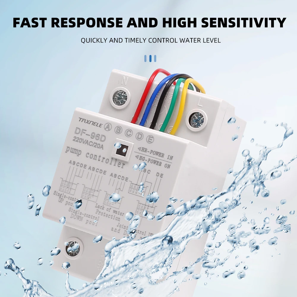 DF-96D Automatic Water Level Controller Switch 20A 220V Water tank Liquid Level Detection Sensor ...