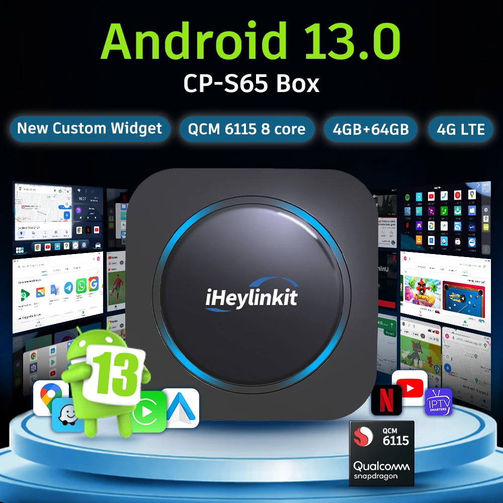 iHeylinkit-S65-AI-Box-QCM6115-Android-13-Wireless-CarPlay-Android-Auto ...