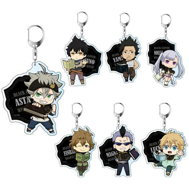 Cartoon Anime Black Clover Keychain Asta Yami Luck Voltia Acrylic ...