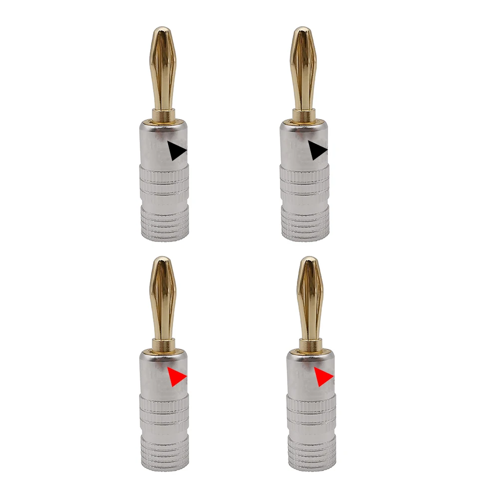 4Pcs-4mm-Gold-Plated-Banana-Plug-Connector-Binding-Post-For-Audio-Video ...
