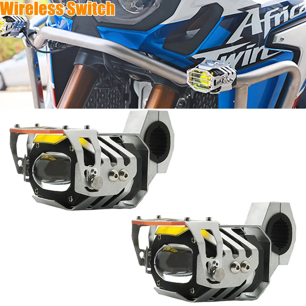 Faro delantero LED para motocicleta, luz antiniebla, 3000K, amarillo ...