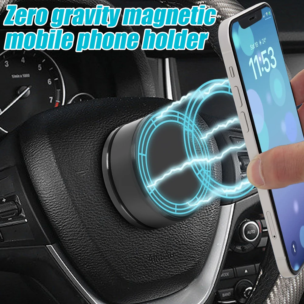 Universal Car Steering Wheel Magnetic Holder For iPhone Samsung Xiaomi ...