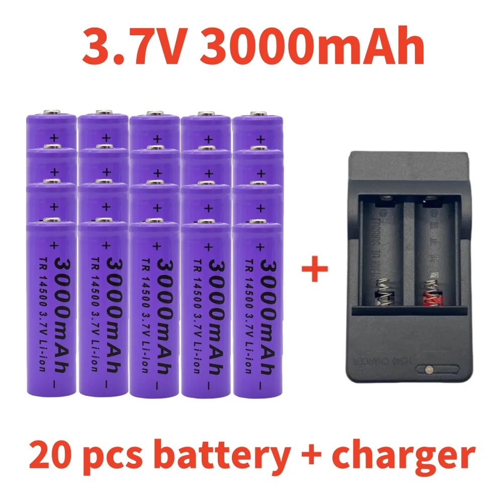 Rechargeable Lithium-Ion Battery AA Size 3000mAh 3.7V High Capacity for ...