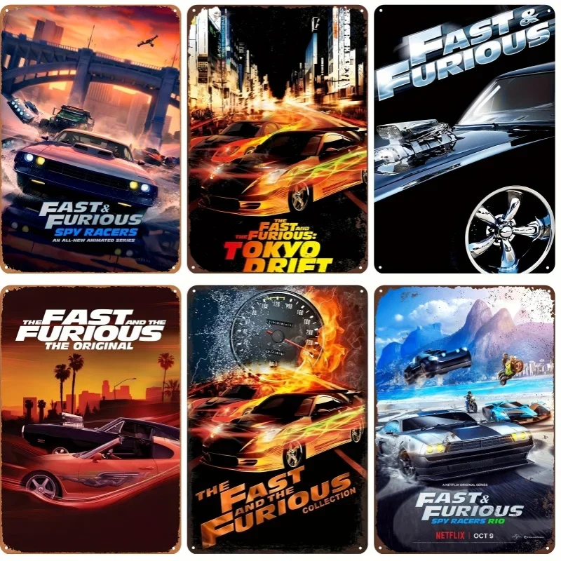 Race Motor Metal Planel Poster Fast Furious Vintage Car Metal Tin Sign ...