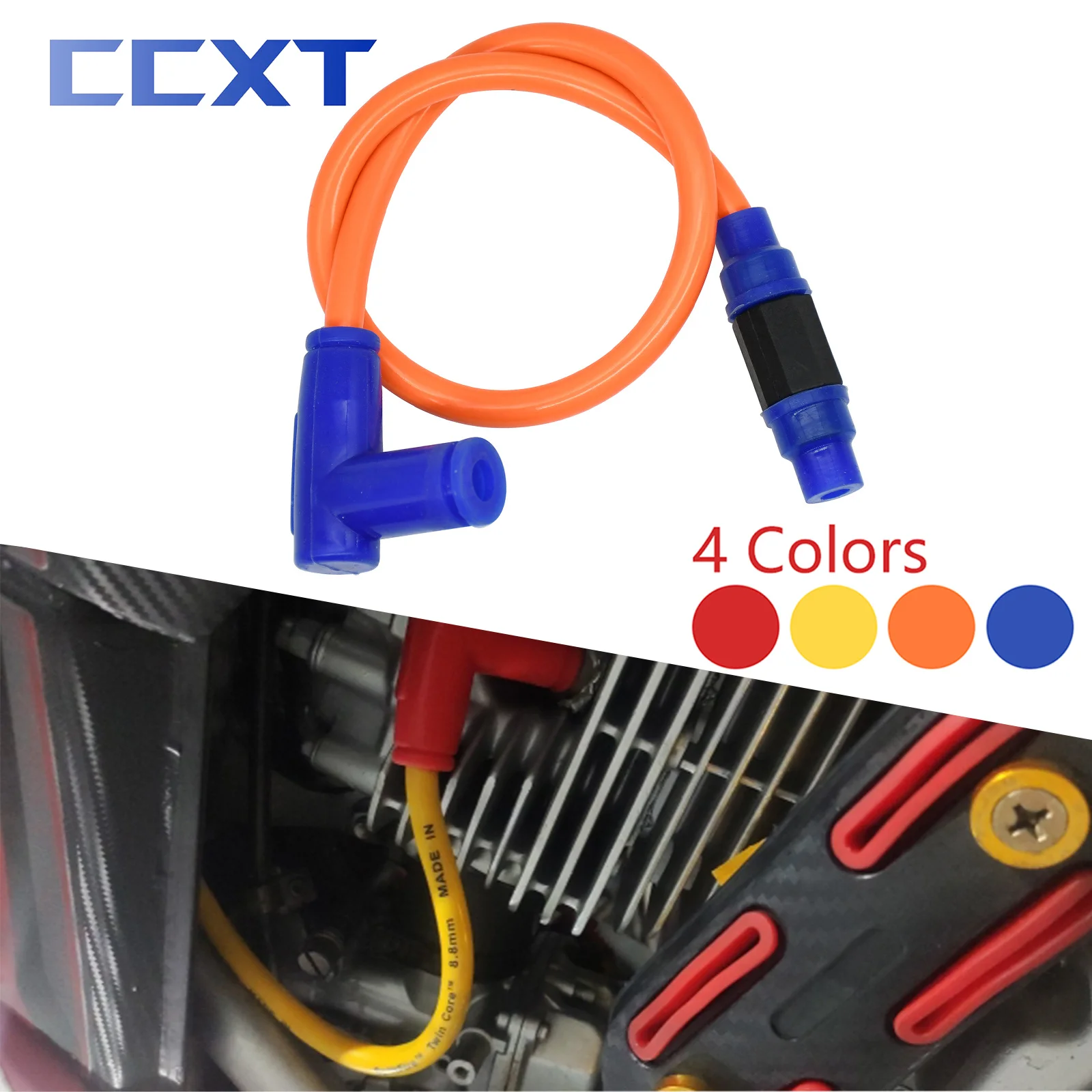 Motorcycle-ATV-Spark-Plug-Iridium-Power-Cable-Wires-Cap-Cover-Ignition ...