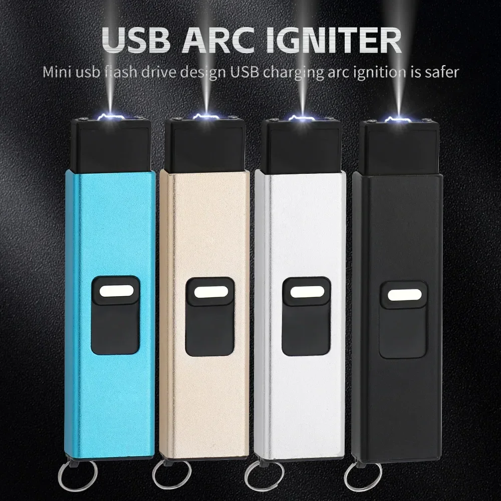 New-Windproof-Arc-Lighter-USB-Rechargeable-LED-Lighting-Flameless-Pulse ...