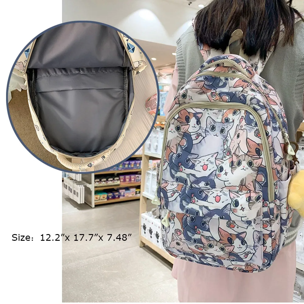 Cat-Pattern-Large-Capacity-Students-Backpack-Fashion-Laptop-Backpack ...