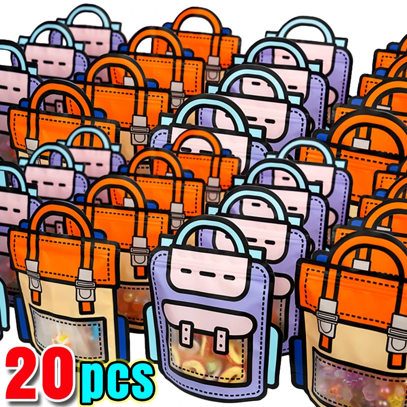 20-1PCS-New-Gifts-Packaging-Bags-Cute-Cartoon-School-Bag-Shape-Candy ...