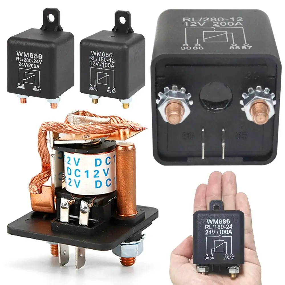 200A-100A-12V-24V-Power-Switch-Automotive-Heavy-Current-Silver-Alloy ...