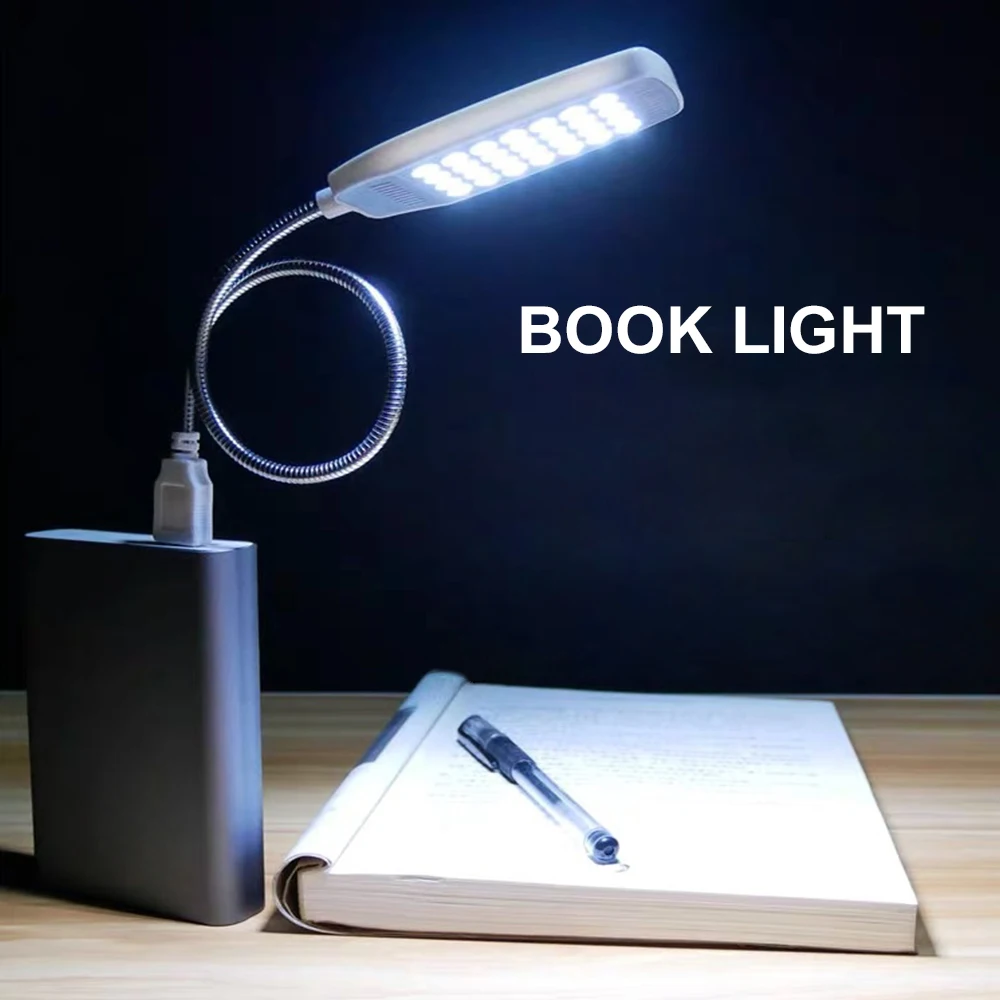 No-Flicker-USB-Lamp-28-LEDs-Book-Reading-Light-Flexible-Night-Light-for ...