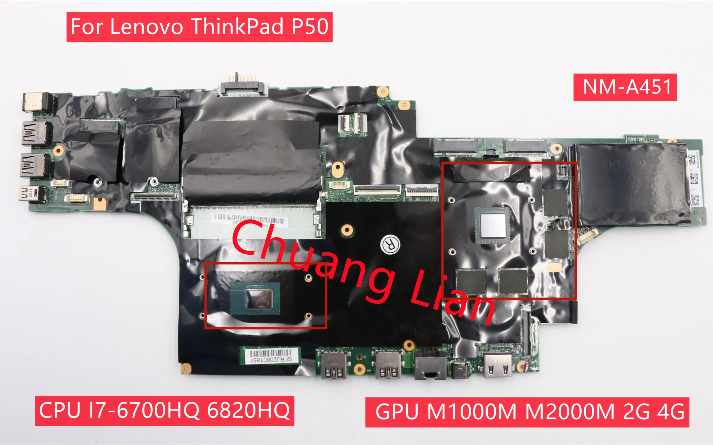 NM A451 For Lenovo ThinkPad P50 Laptop Motherboard with CPU I7 6700HQ ...