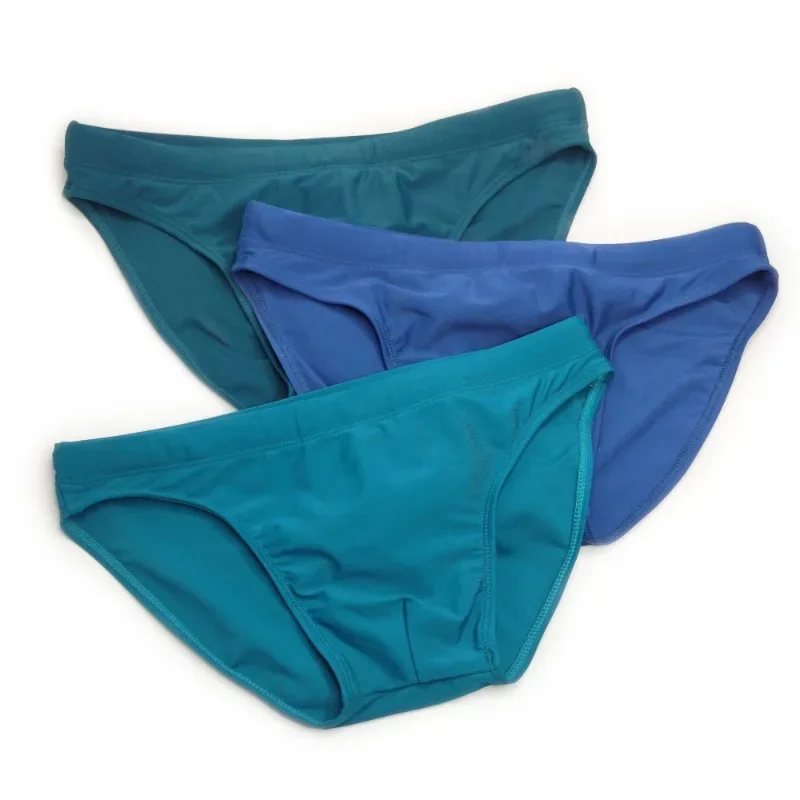 Simple solid color small triangle swimming trunks with cup quick-drying ...