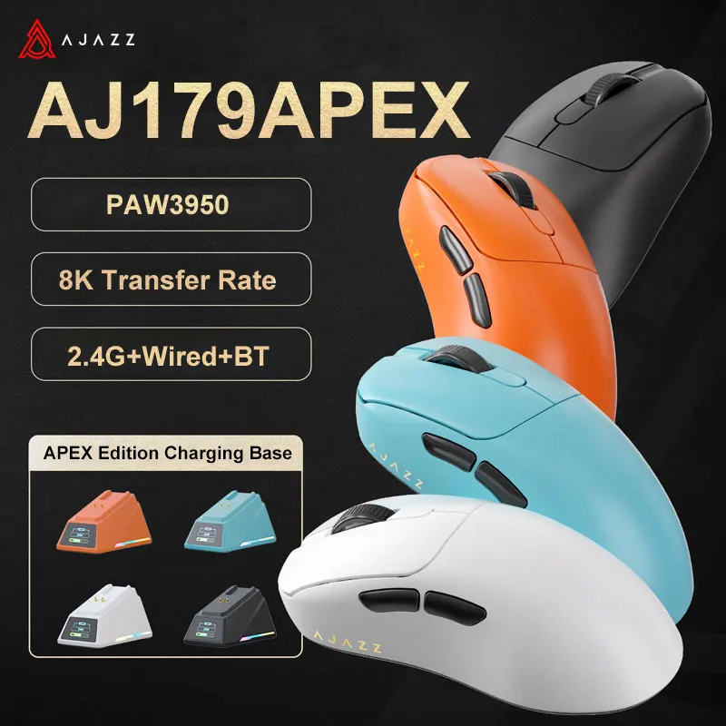 AJAZZ-Lightweight-Wired-Gaming-Mouse-Bluetooth-Sem-fio-Base-de ...