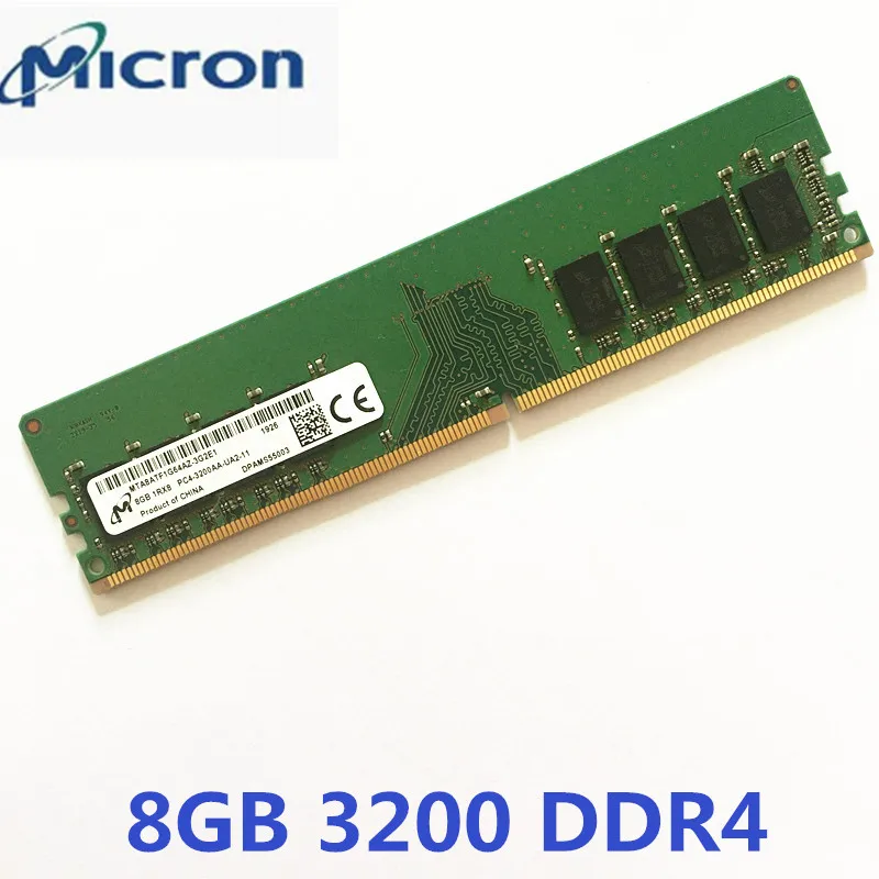 Micron DDR4 UDIMM RAM 8GB 3200MHz Desktop Memory 288pin DDR4 8GB 1RX8 Micron DDR4 UDIMM RAM 8GB 3200MHz Desktop Memory 288pin DDR4 8GB 1RX8
