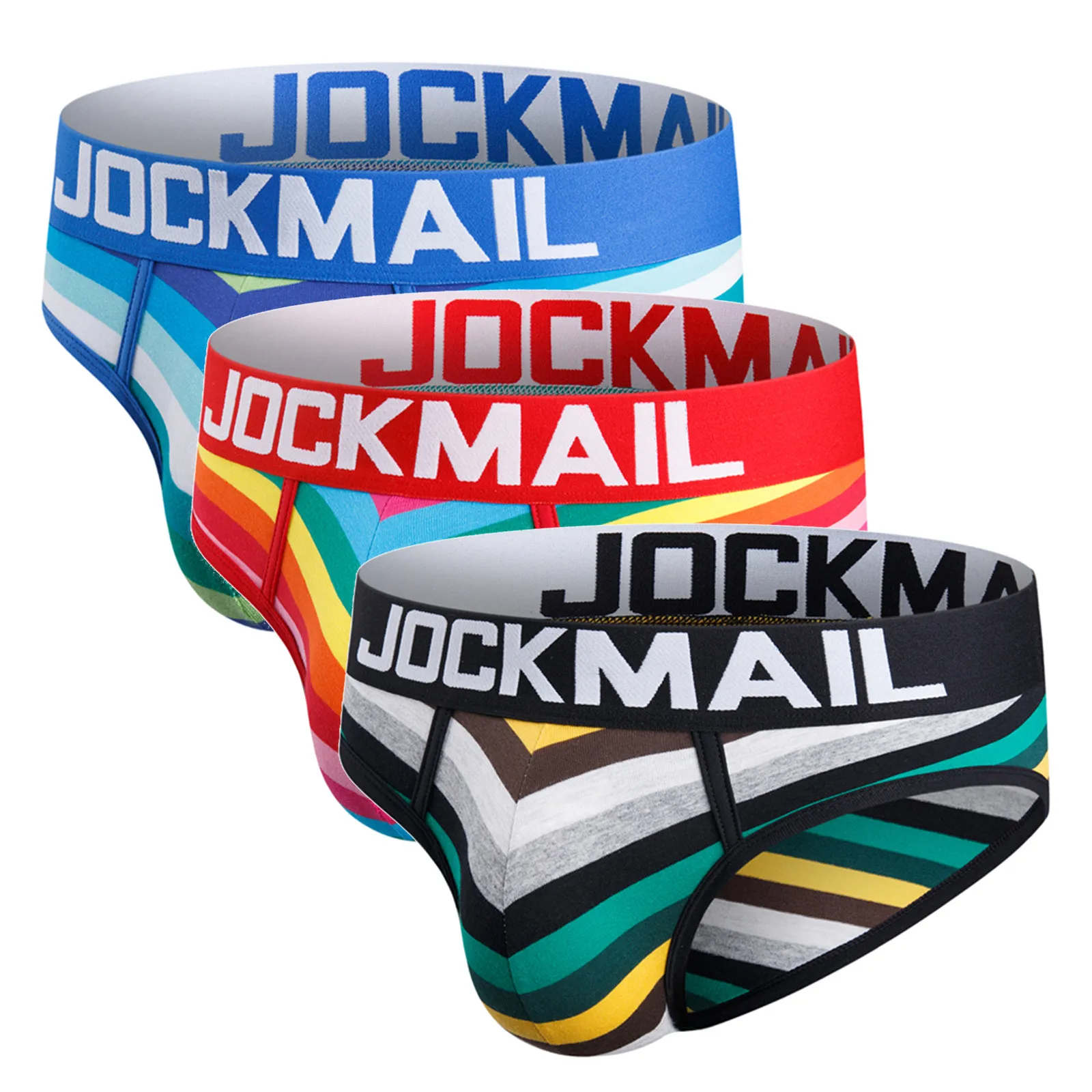 JOCKMAI-Male-Underwear-New-Men-Briefs-Cotton-Striped-Rainbow-Fashion ...