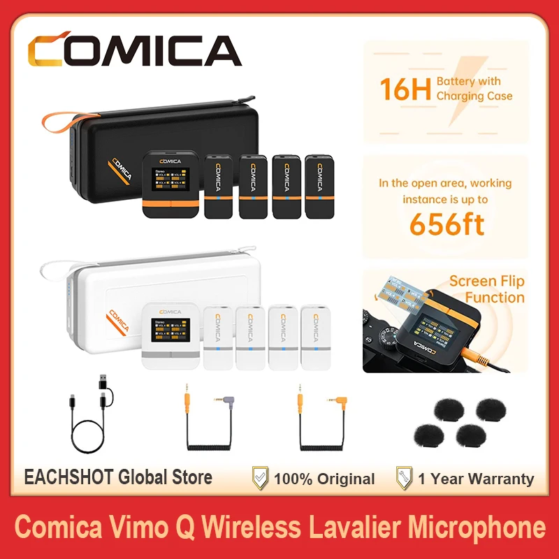 Comica-Vimo-Q-Four-Channel-Mini-Wireless-Lavalier-Microphone-for-Camera ...