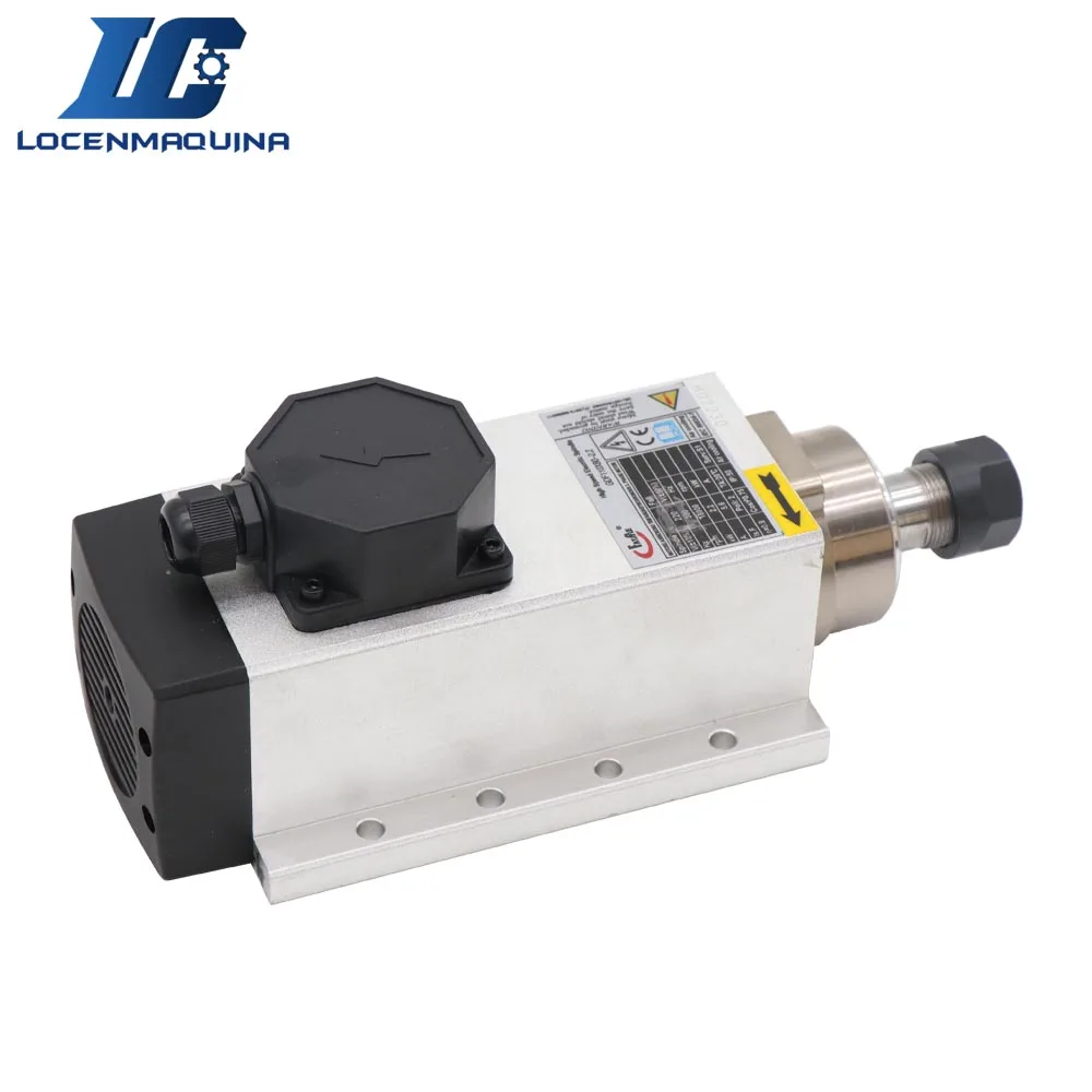 2.2KW Air Cooling Spindle ER20 18000RPM 300HZ Flange Type Wiring Box ...