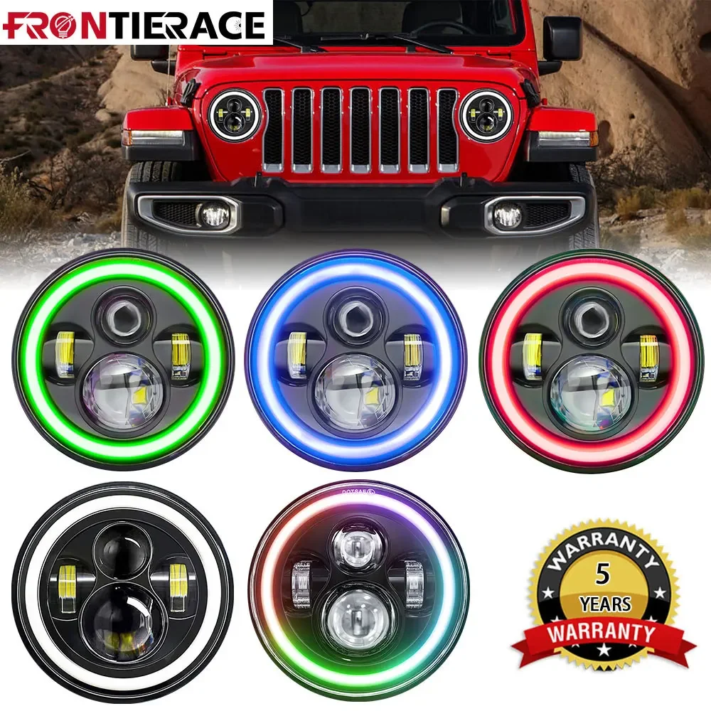 7inch-Round-Jeep-Wrangler-Headlight-Angel-Eye-DRL-300W-Led-for-Car-Jeep ...