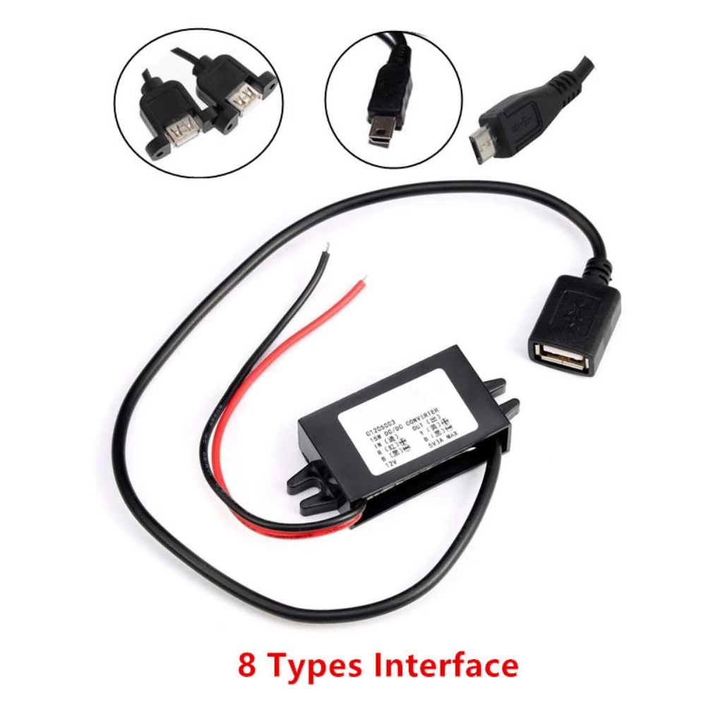 12V24V to 5V 3A DC DC Step Down Voltage Power Supply Output Adapter Car ...