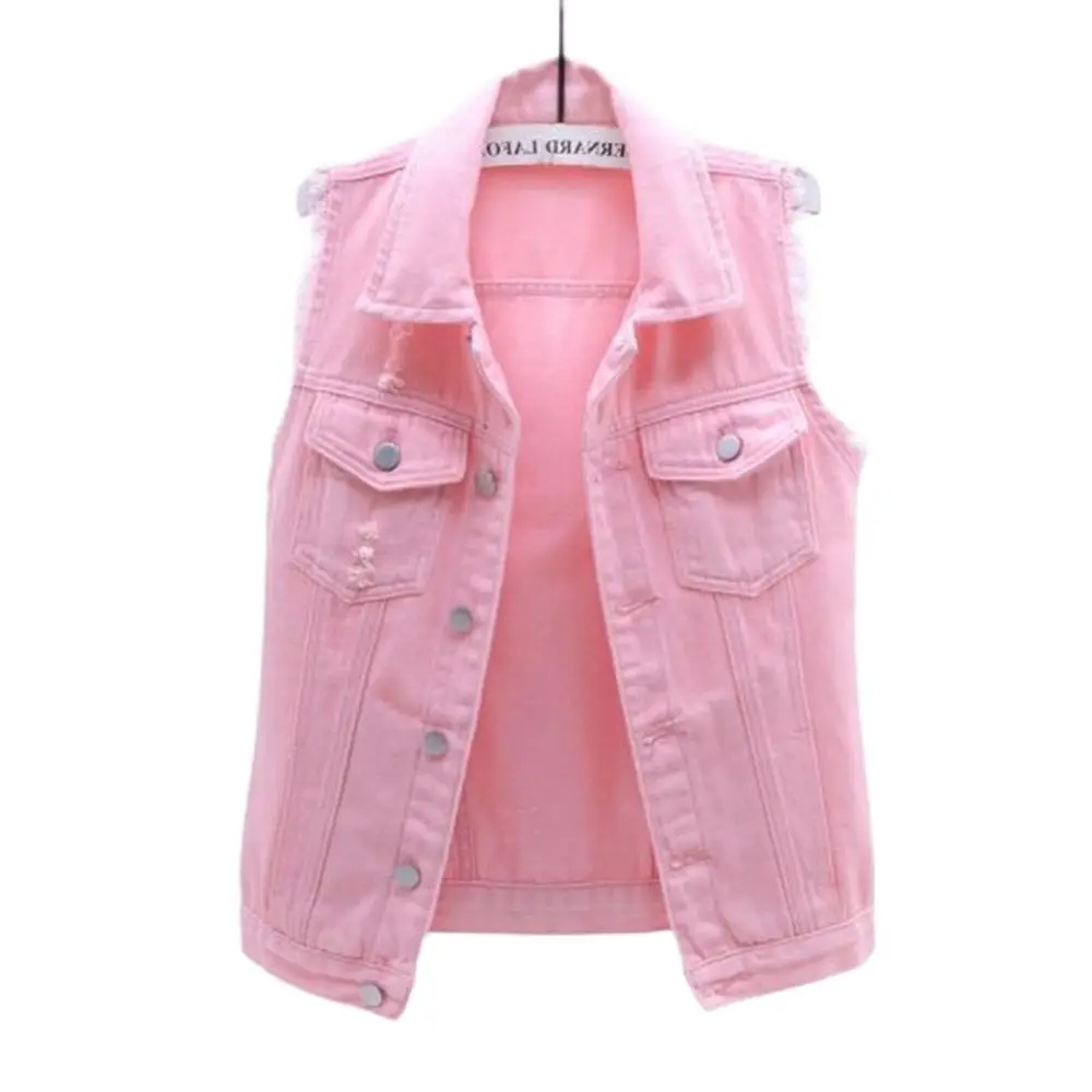Womens Hot Sale Denim Jackets Sleeveless Spring Autumn Short Coats Jean ...