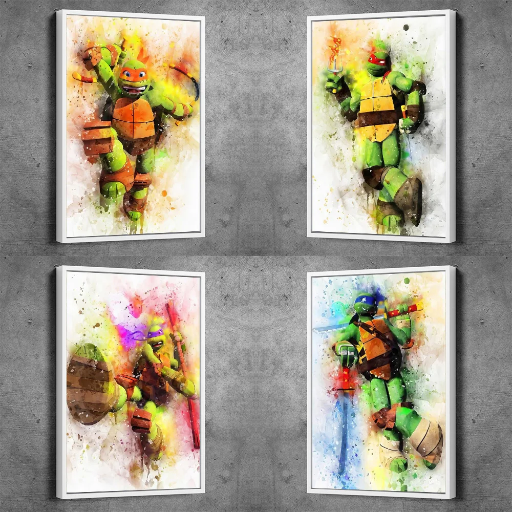 Watercolor Prints Teenage Mutant Ninja Turtles Fine Art Canvas Painting ...
