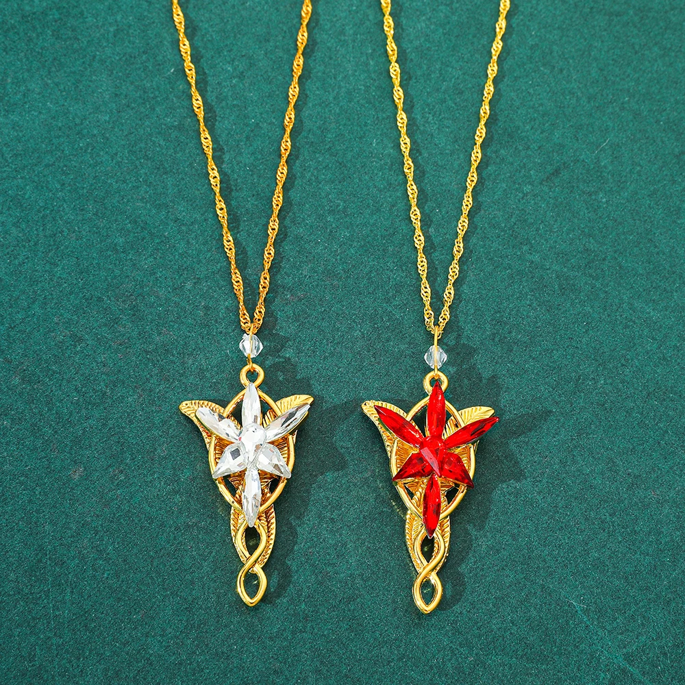 Arwen Evenstar-Gold Color Crystal Pendant Necklace for Women and Girls ...