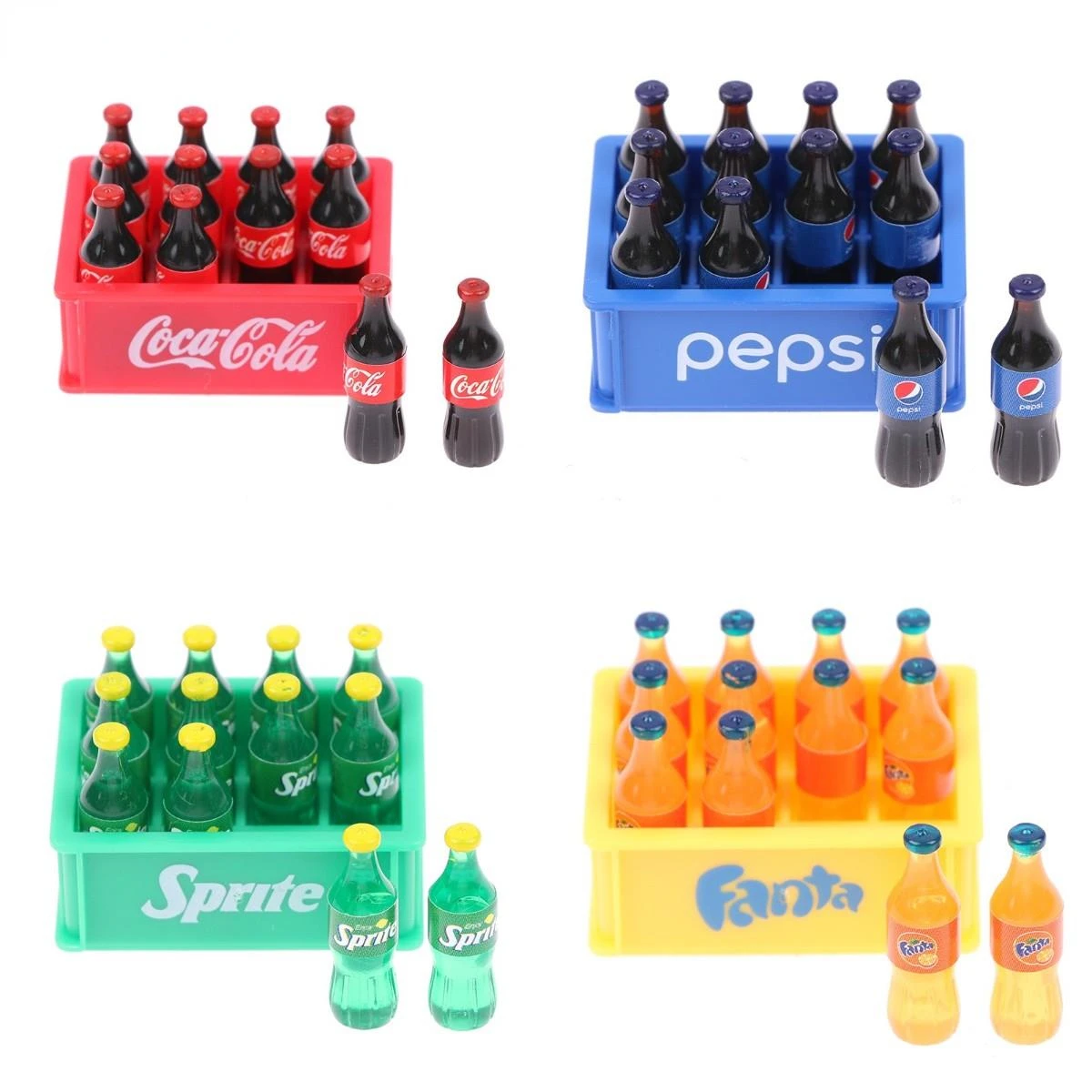 12pcs/set Dollhouse Mini Soda Miniature Simulation Cola Fanta Sprite ...